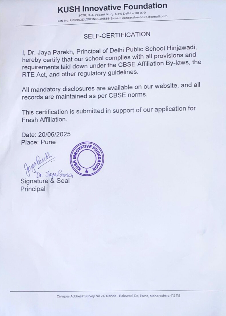 Self Certification - DPS Hinjawadi